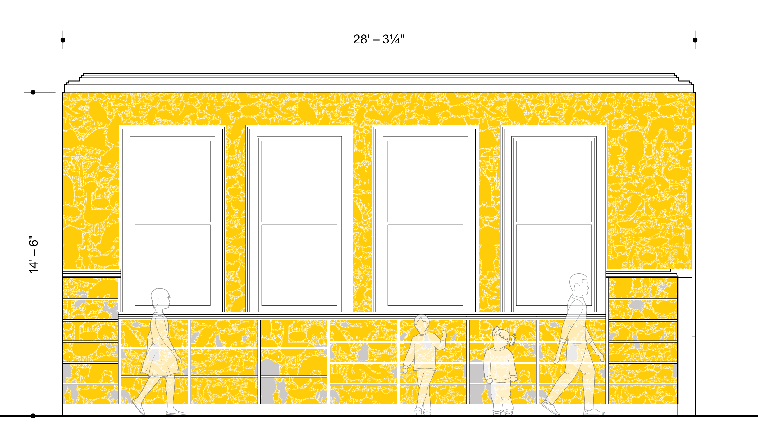 Jamaica Plain Branch Library Wall Covering - Utile